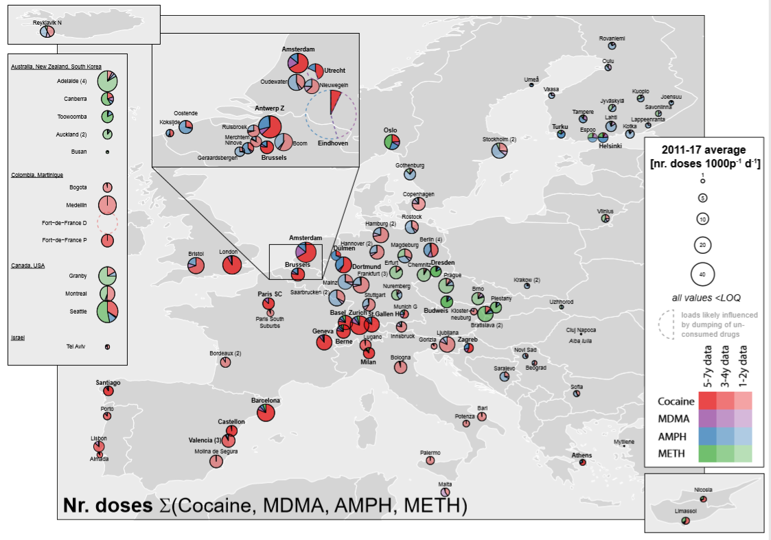 Mapping international drug use through wastewater-based epidemiology ...